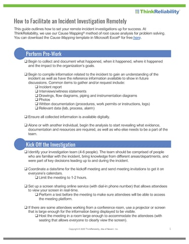 DIY: How to Facilitate an Incident Investigation Remotely