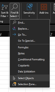 How to Select Objects Instead of Cells in Excel